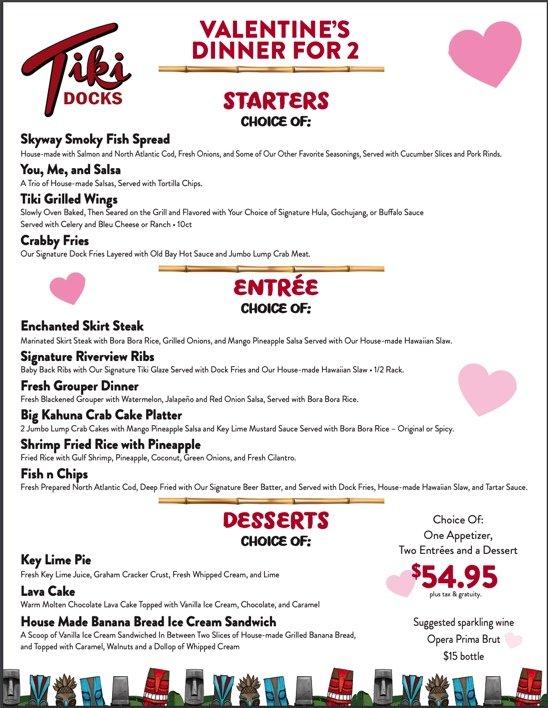 Menu at Tiki Docks Riverview pub & bar, Riverview
