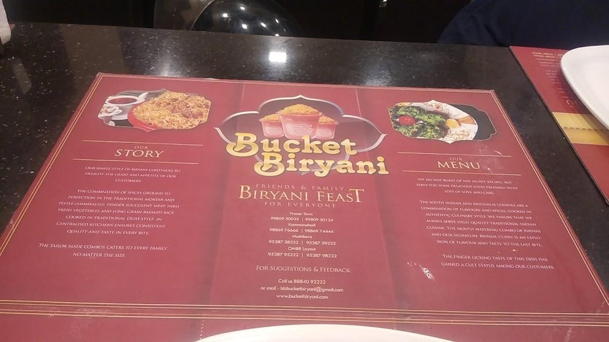 Menu at Bucket Biryani, Bengaluru, 61, MM Road