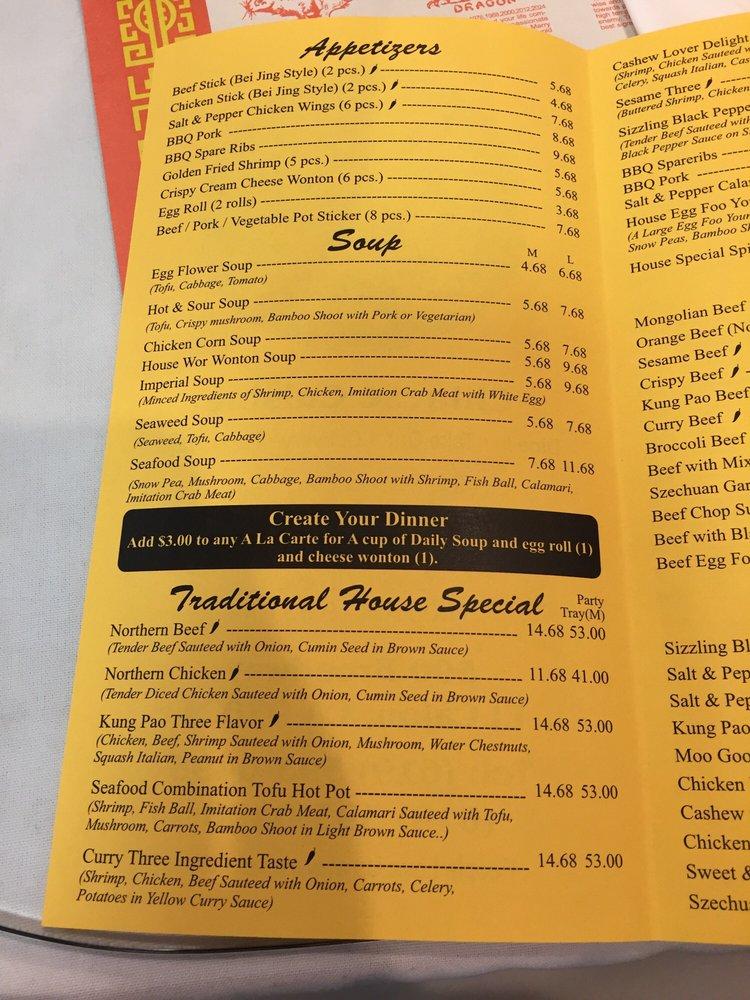Menu at China 1968 restaurant, El Cajon, 500 Broadway