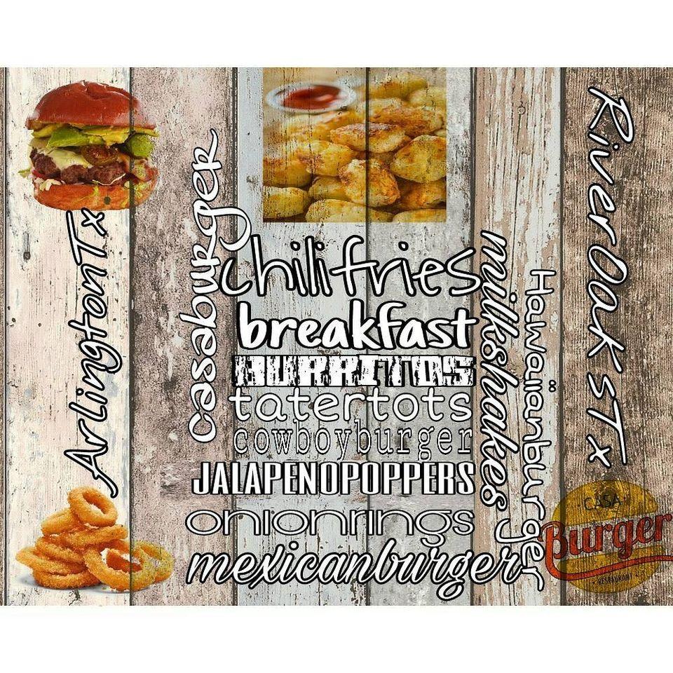 Menu at J's Casa Burger restaurant, River Oaks