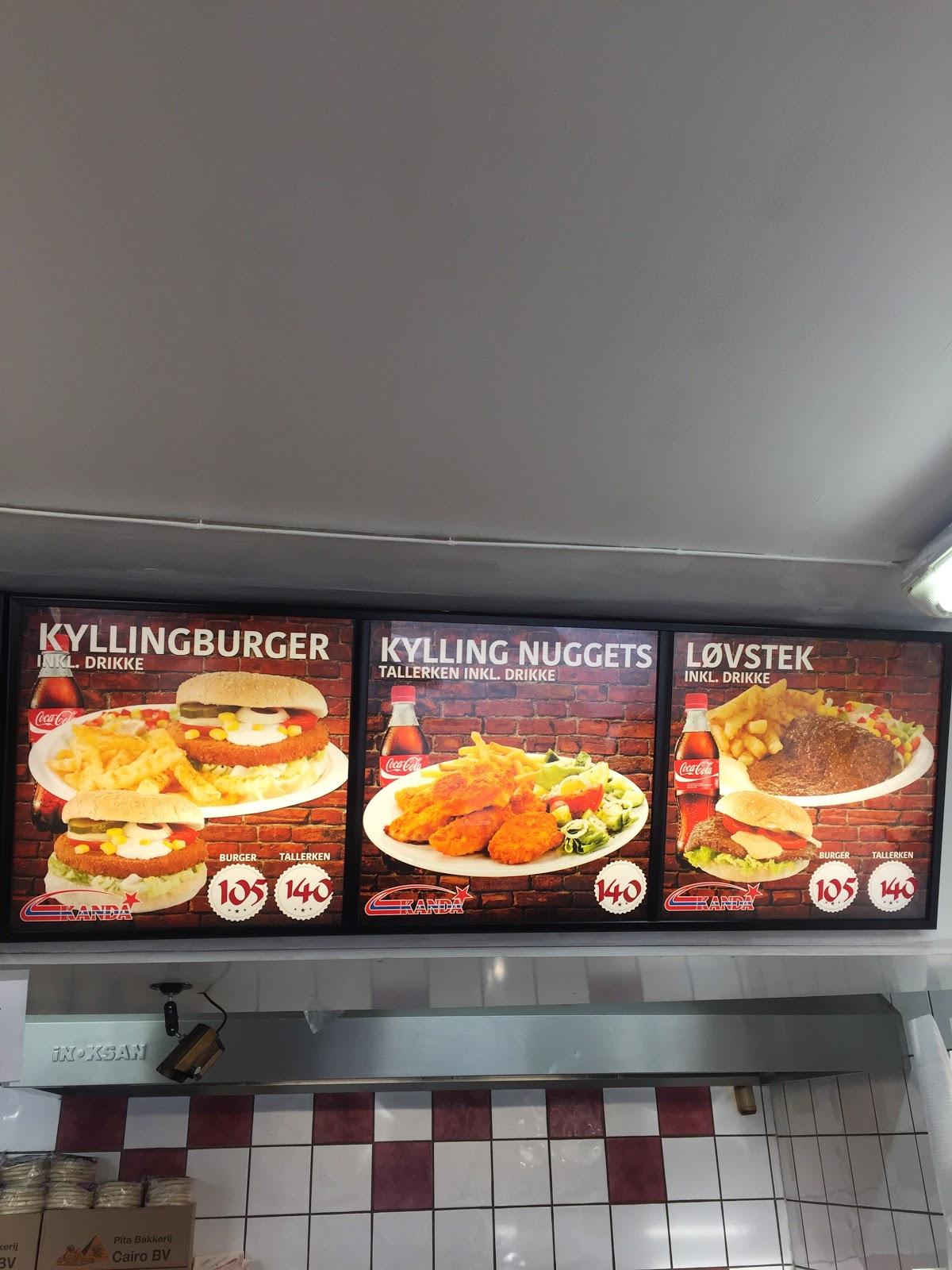 Carta de pizzería Kebab Toppen, Oslo