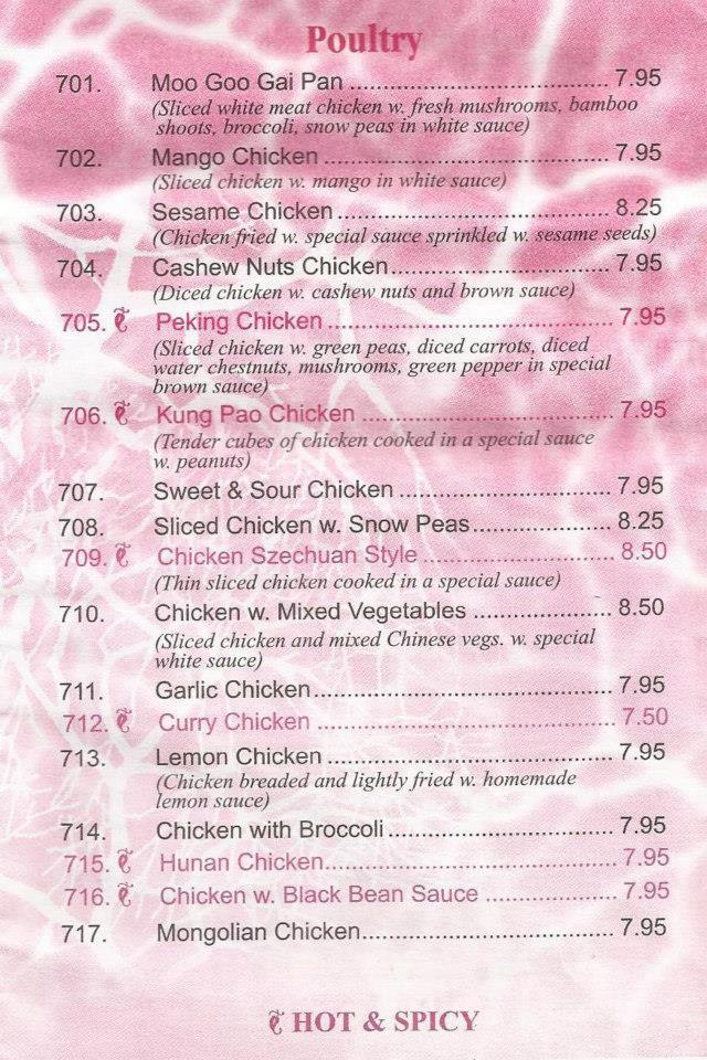 Menu at New ming tree restaurant, Crawfordville