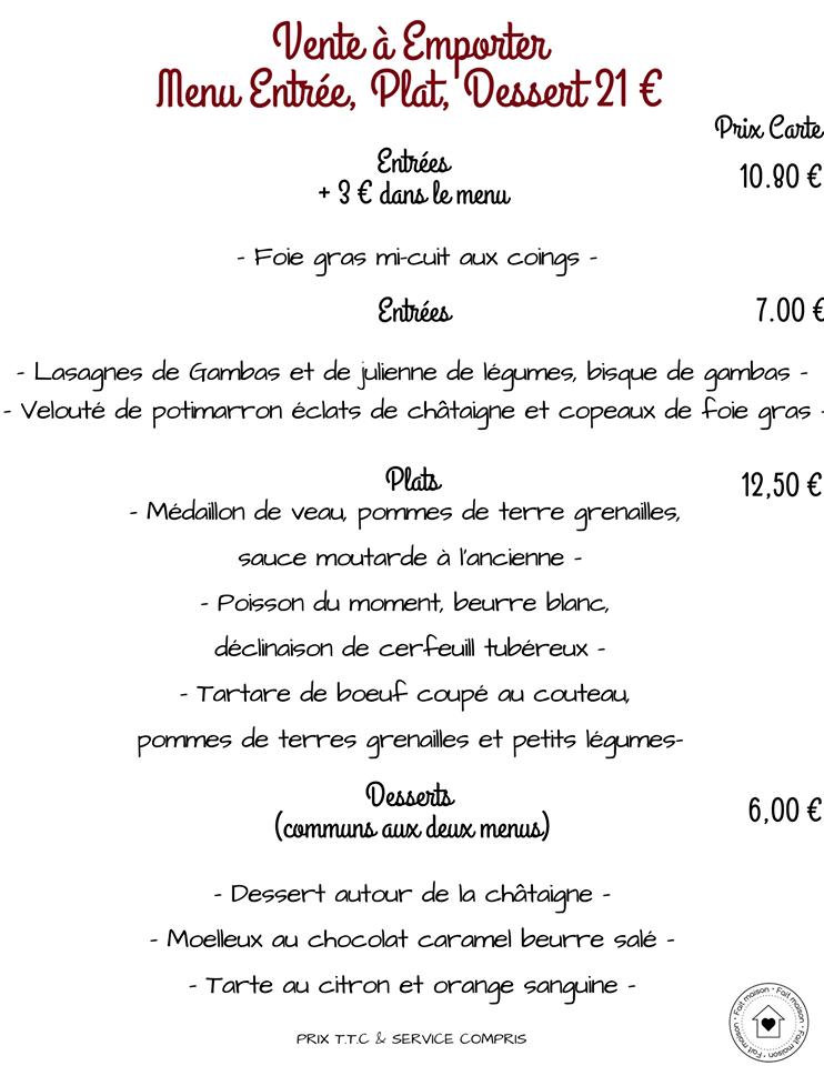Menu at Resto Léon restaurant, Prissac