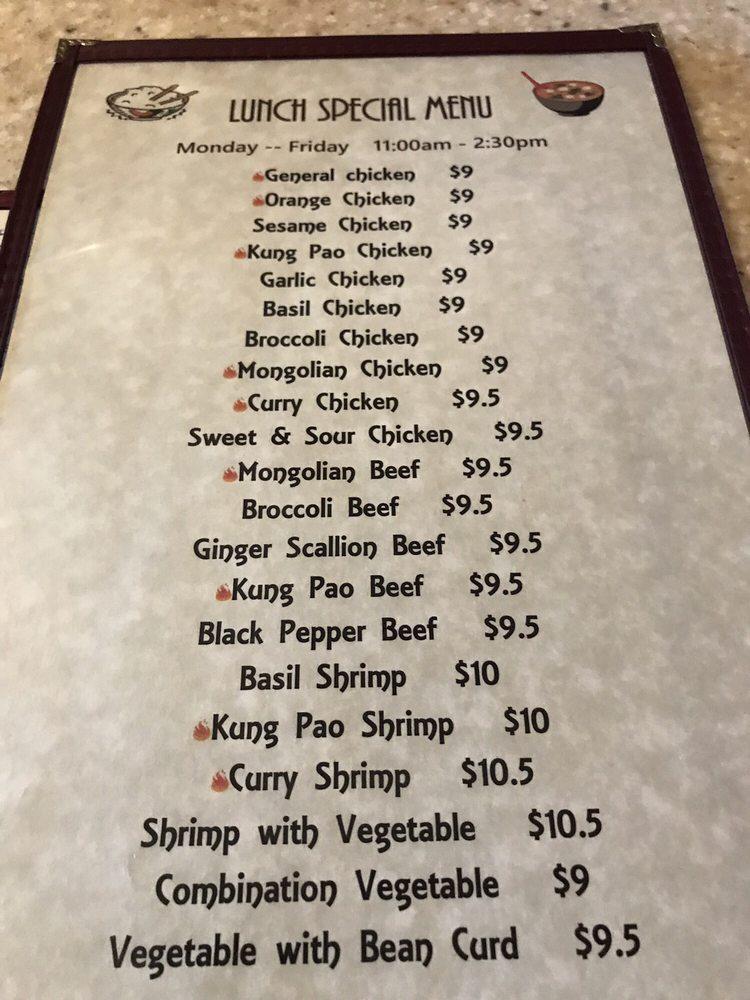 Menu at Asian Paradise restaurant, Reno