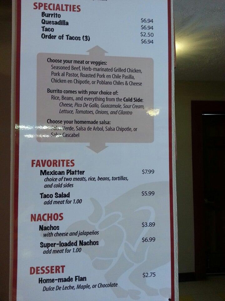 Menu at Boom Boom Mex Mex Taqueria restaurant, Camillus
