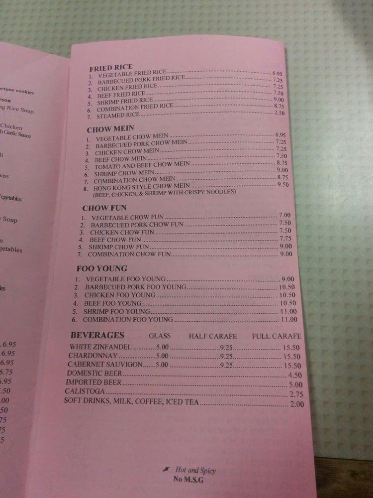 Menu at Canton Restaurant, Scotts Valley, Scotts Valley