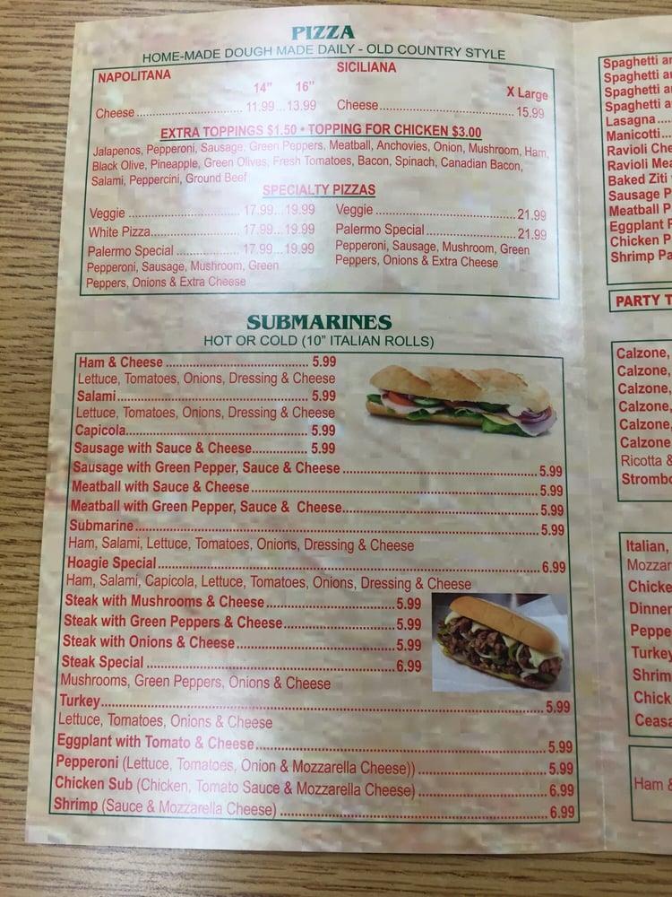 Menu at Famous Palermo's Pizza pizzeria, Phoenix, S 83rd Ave