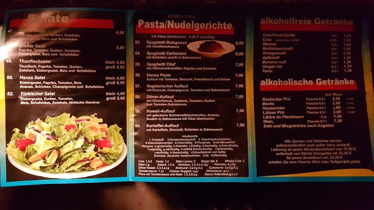 Speisekarte von Hansa Grill RDG pub & Bar, Ribnitz-Damgarten