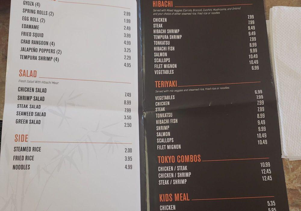 Menu at Tokyo Express restaurant, Windcrest