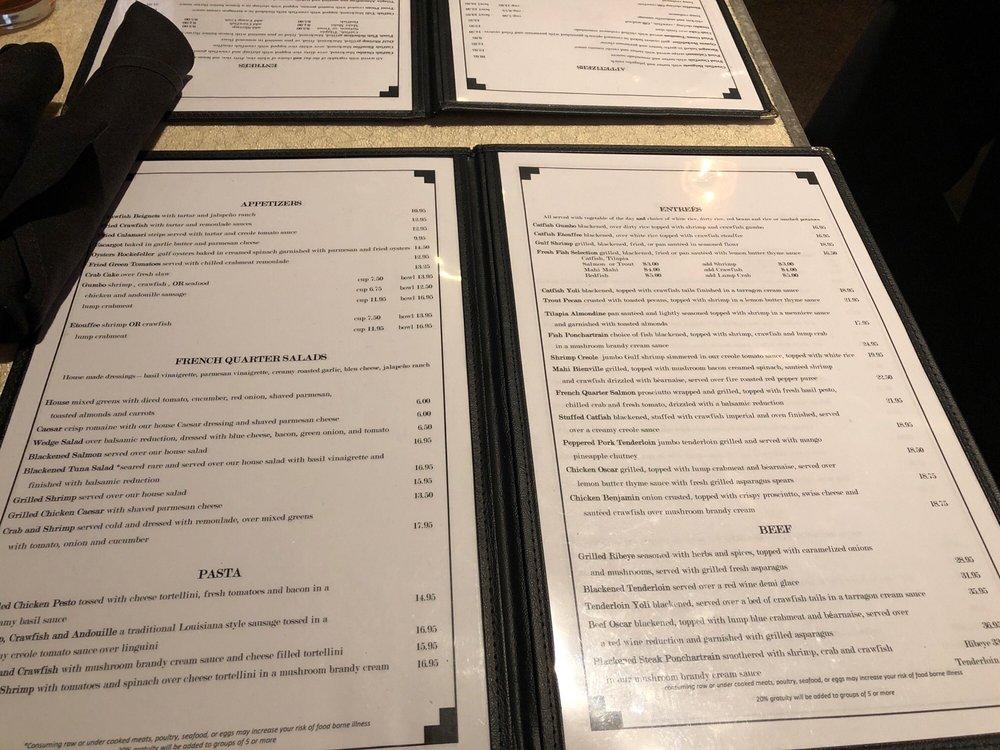 Menu at French Quarter Grille restaurant, Austin, Interstate 35 #600