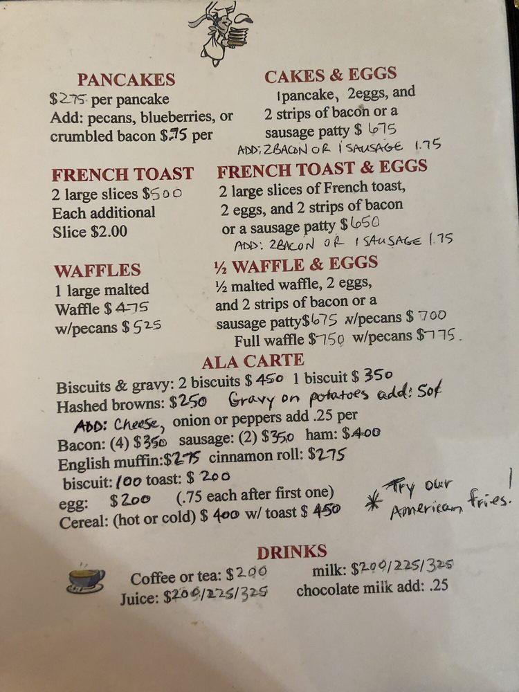 Menu at Rose Cafe, Independence