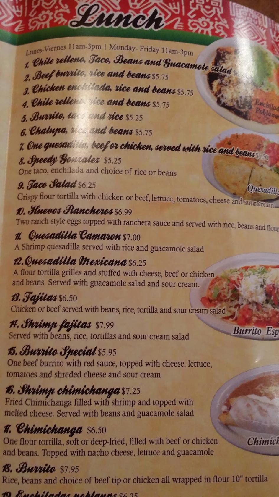 Menu at Sabor Latino Bar and Grill, Richburg