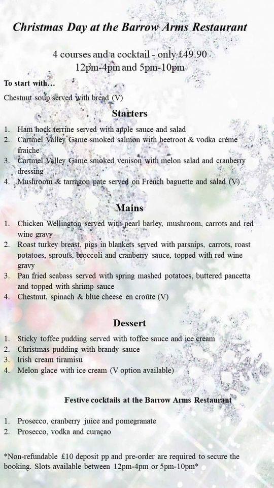 Menu at The Barrow Arms Restaurant &bar, Barrow-in-Furness