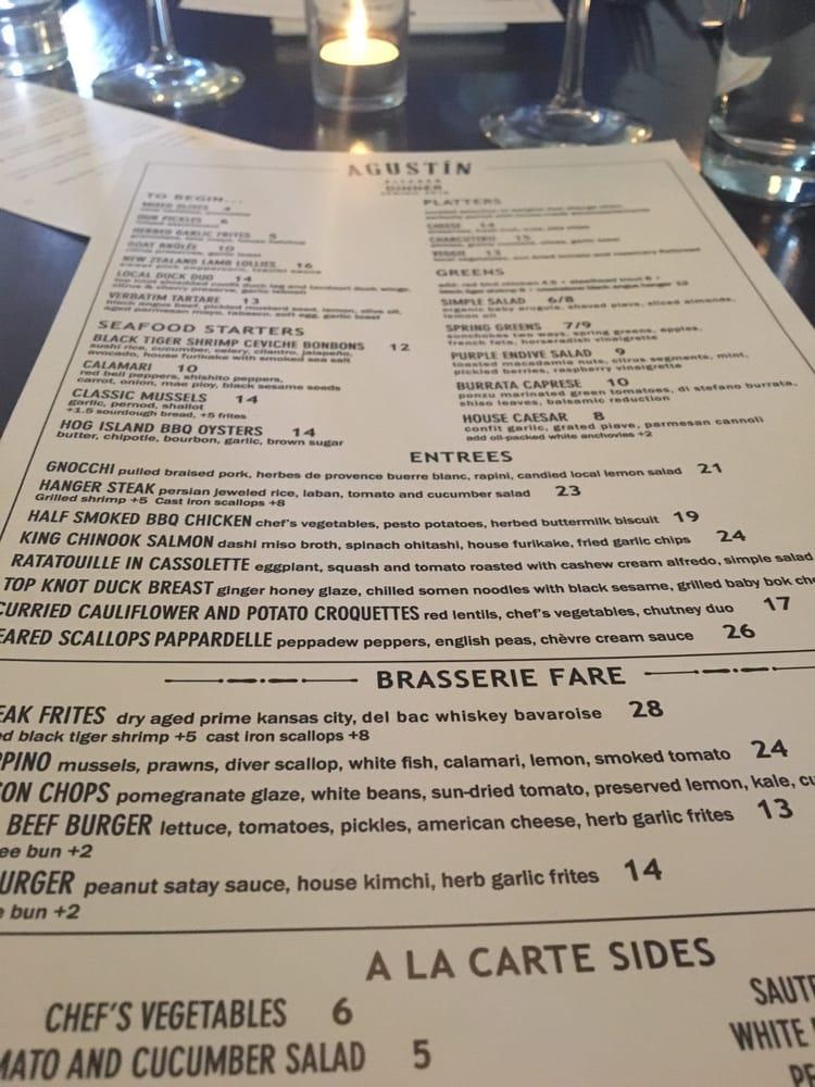 Menu at Agustin Kitchen pub & bar, Tucson