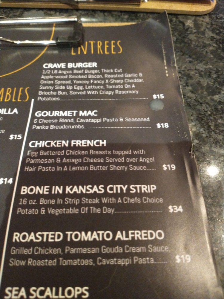 Menu at Crave 360 pub & bar, Rochester