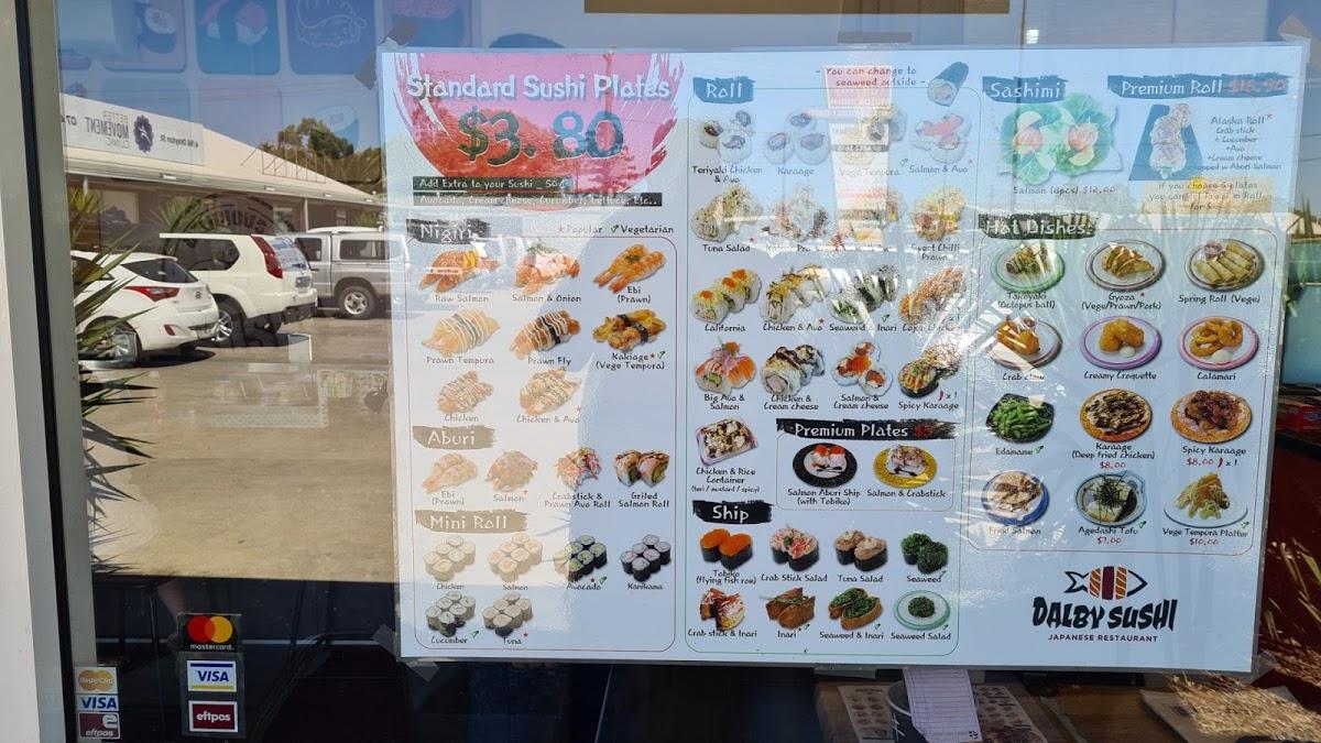 Menu at Dalby Sushi restaurant, Dalby