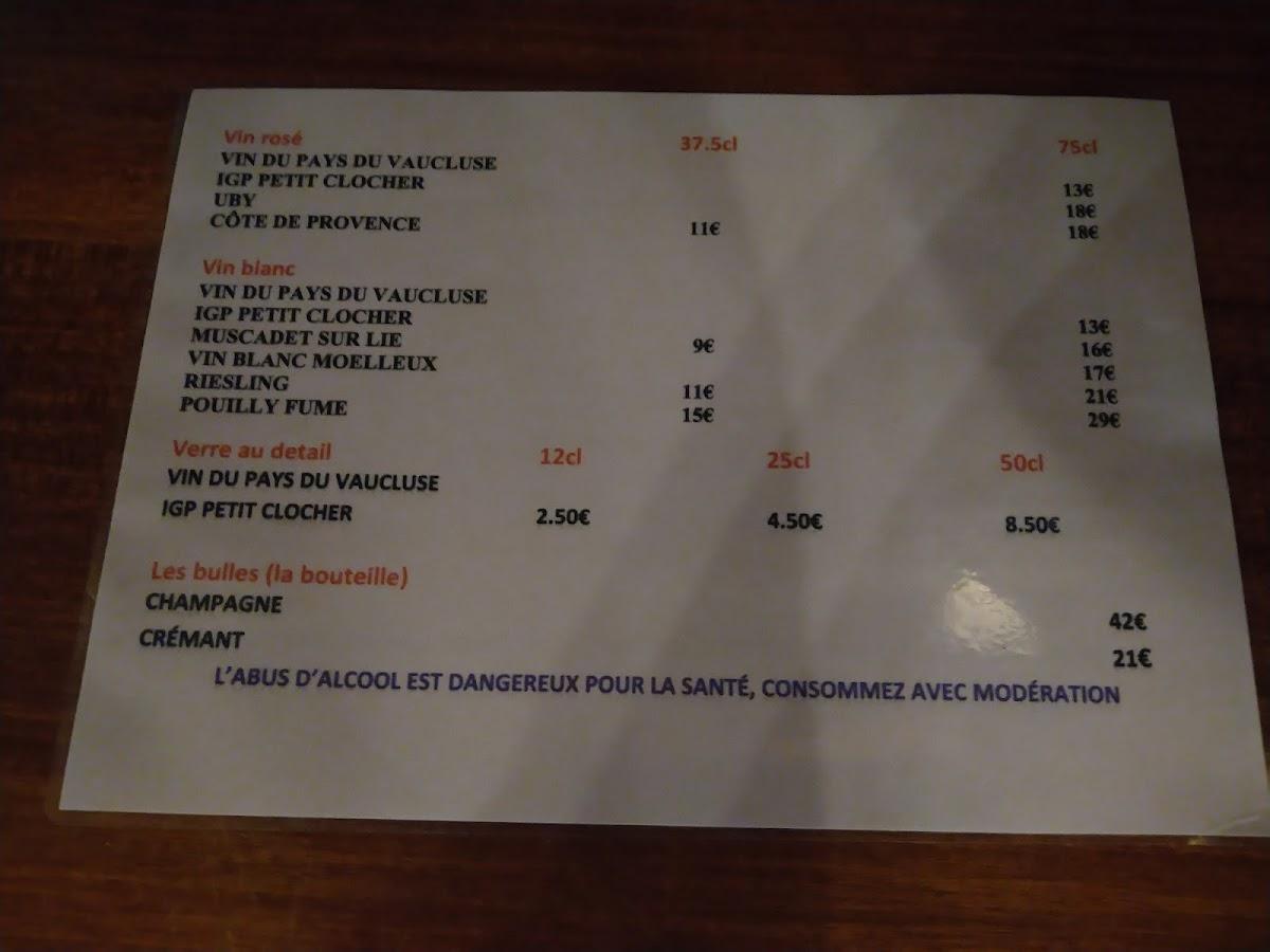 Menu au Auberge La Belle Vue restaurant, Wormhout