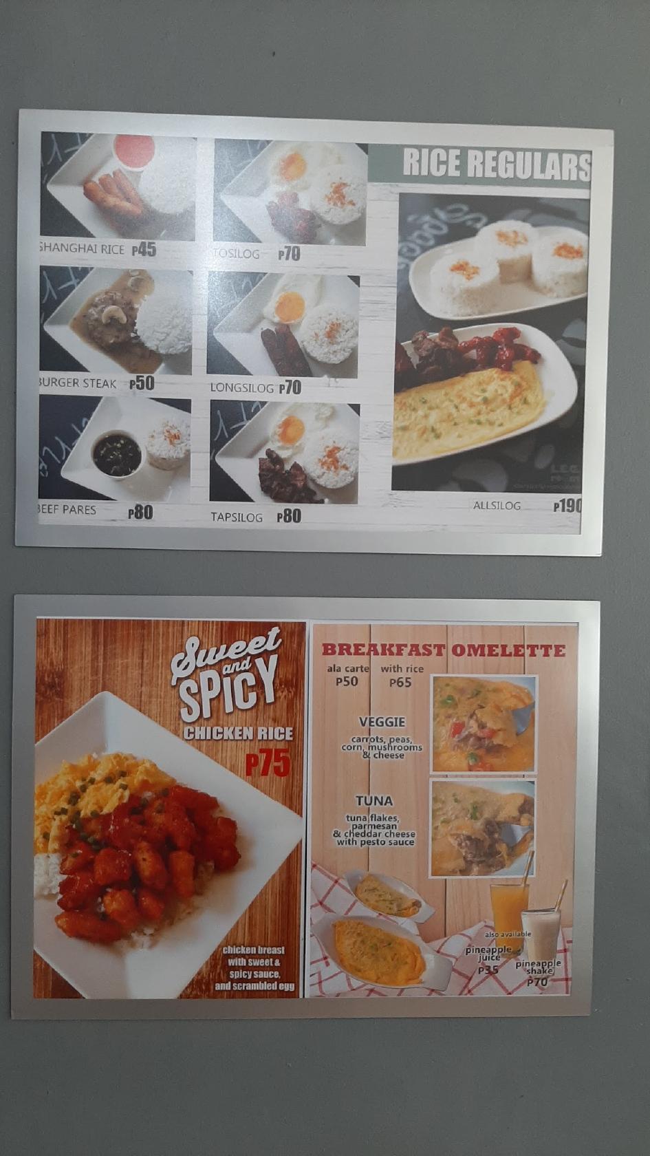 Menu at LEG Room restaurant, Valenzuela