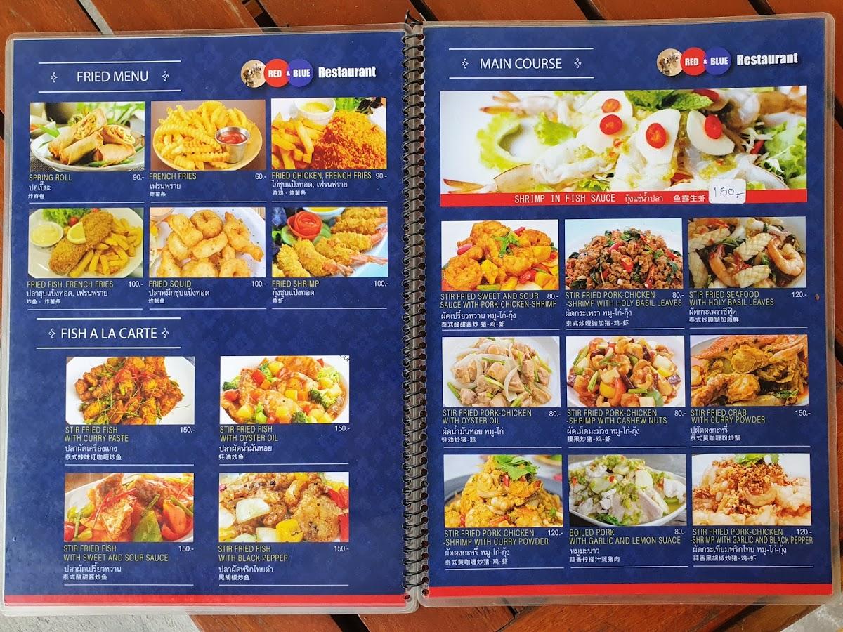 Carta de Red and Blue Restaurant, Wichit