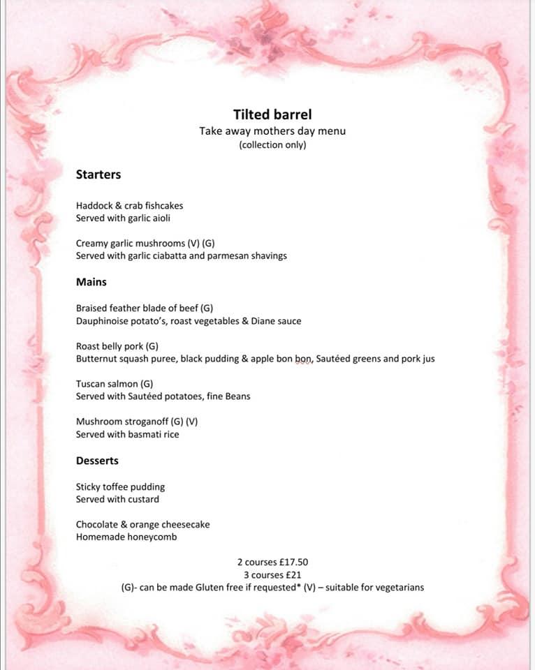 Menu at The Tilted Barrel, Grimsby, 2 Kirk Gate