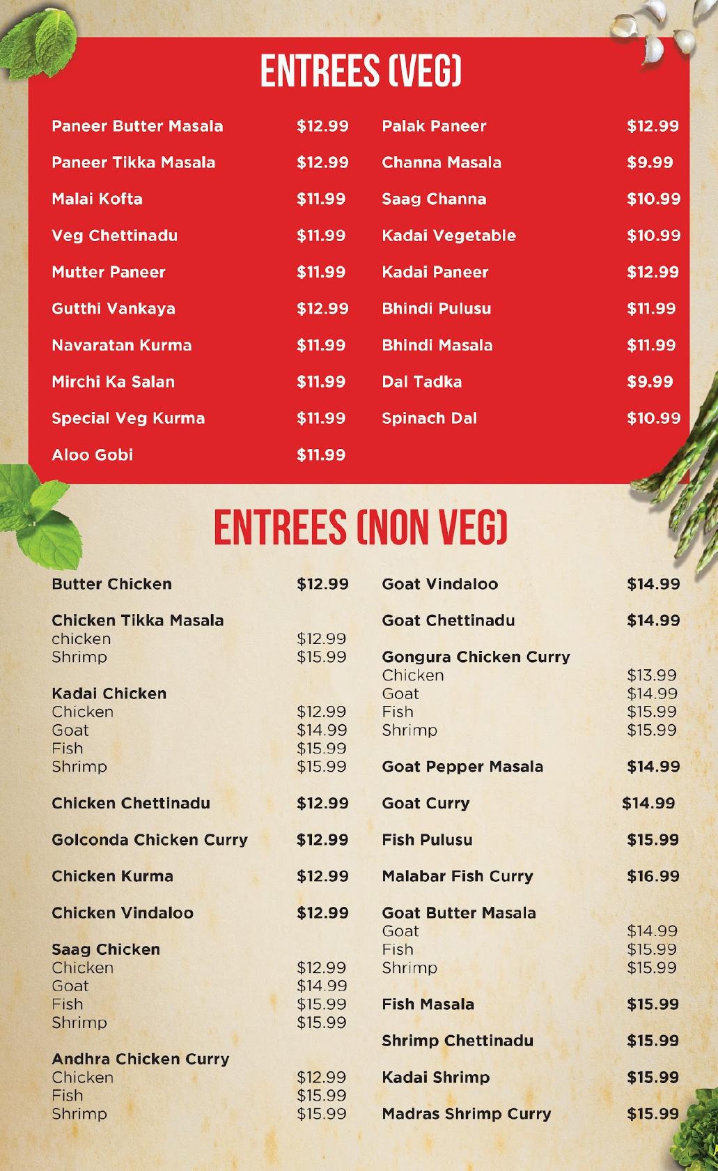 Menu at Indiawok restaurant, Dover
