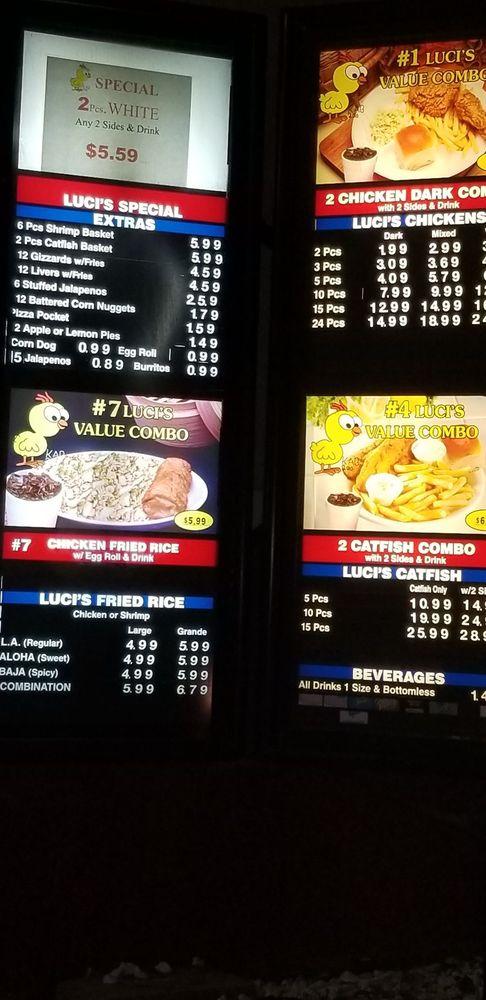 Menu at Luci's Chicken & Rice restaurant, DeSoto