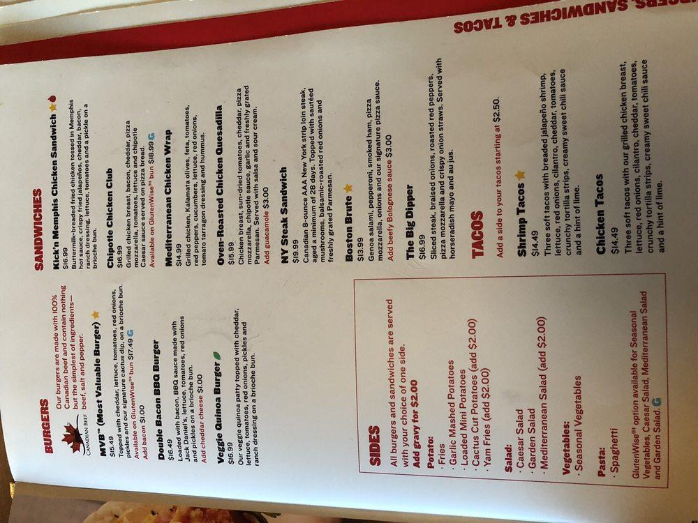 Menu at Boston Pizza pizzeria, Edmonton, Ellerslie Rd SW