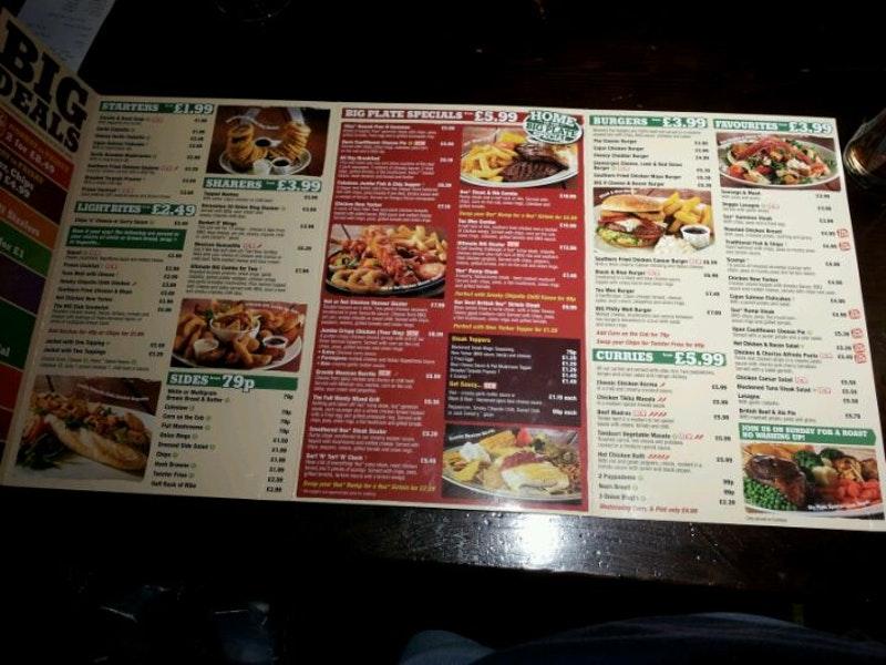 Menu at Bull & Anchor pub & bar, Coventry, 233 Wheelwright Ln