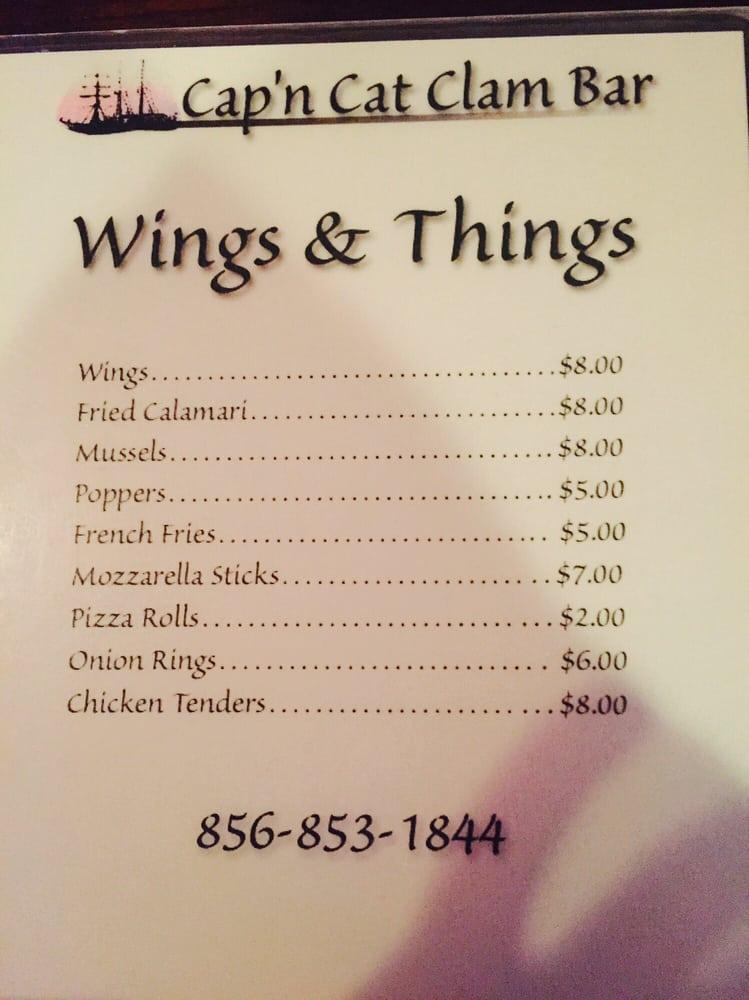 Menu at Cap'n Cats Clam Bar & Tavern, West Deptford