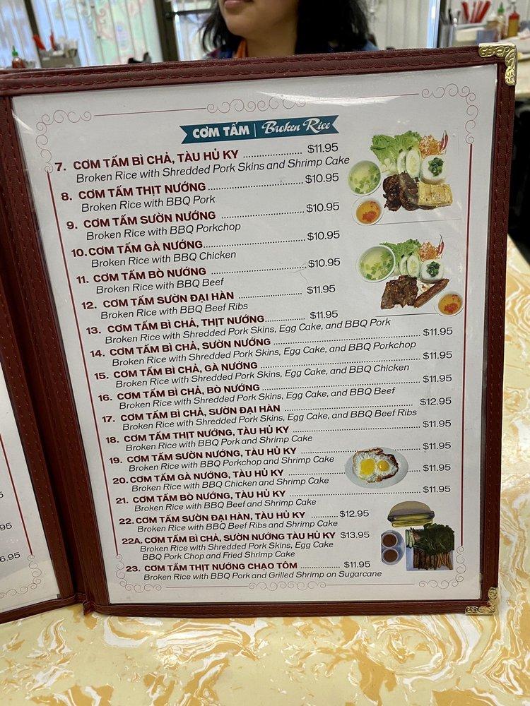 Menu at Dat Thành Restaurant, Sacramento