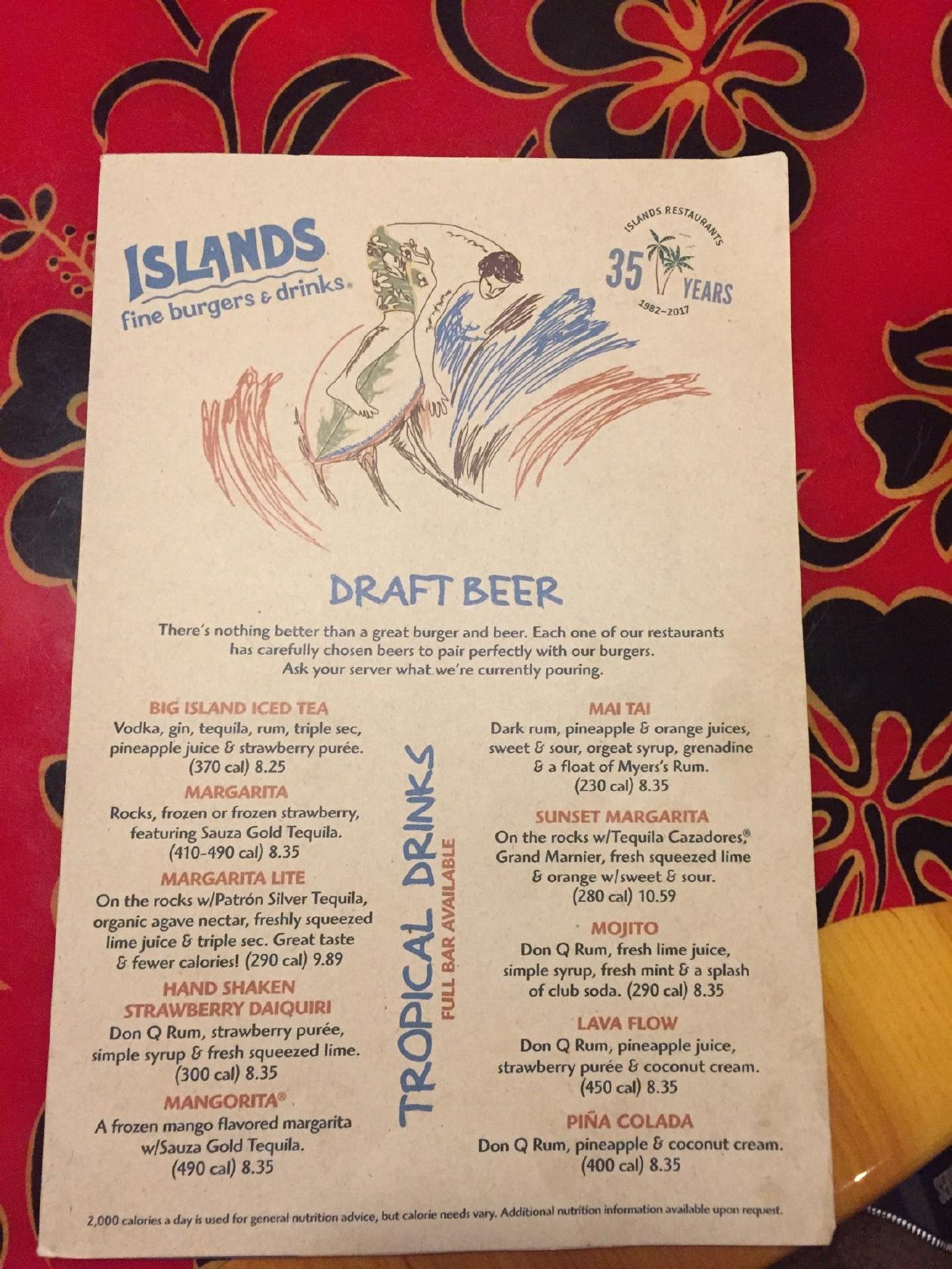 Menu at Islands Restaurant Phoenix, Phoenix