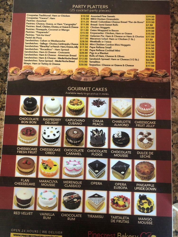 Menu at Pinecrest Bakery - Miami Beach, Miami Beach, Alton Rd