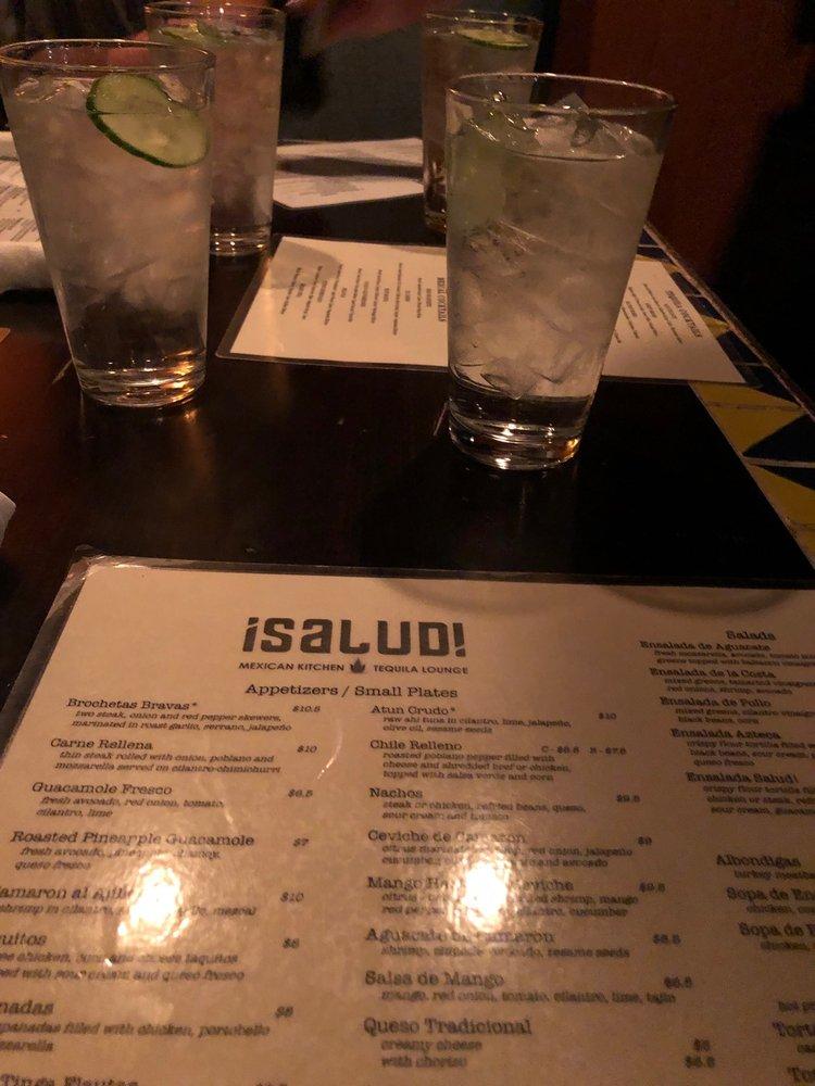 Menu at Salud Mexican Kitchen & Tequila Lounge restaurant, Camden