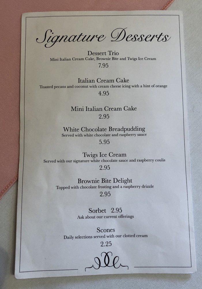 Menu at Twigs & Tea restaurant, Fishers