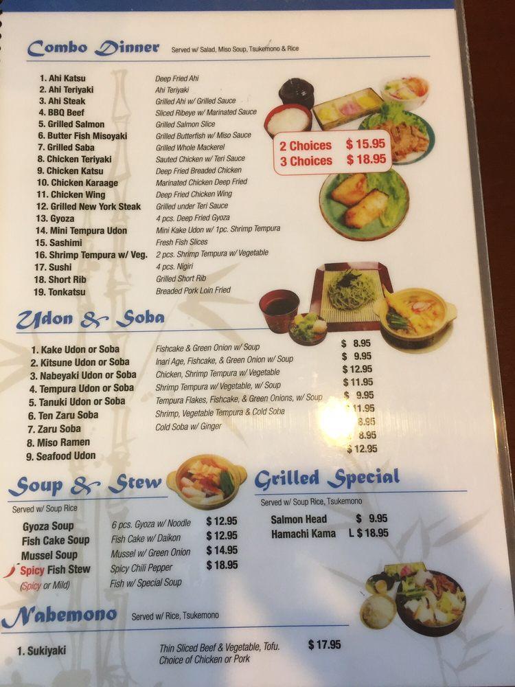 Menu at Kikuya Restaurant, Honolulu, 1315 N King St