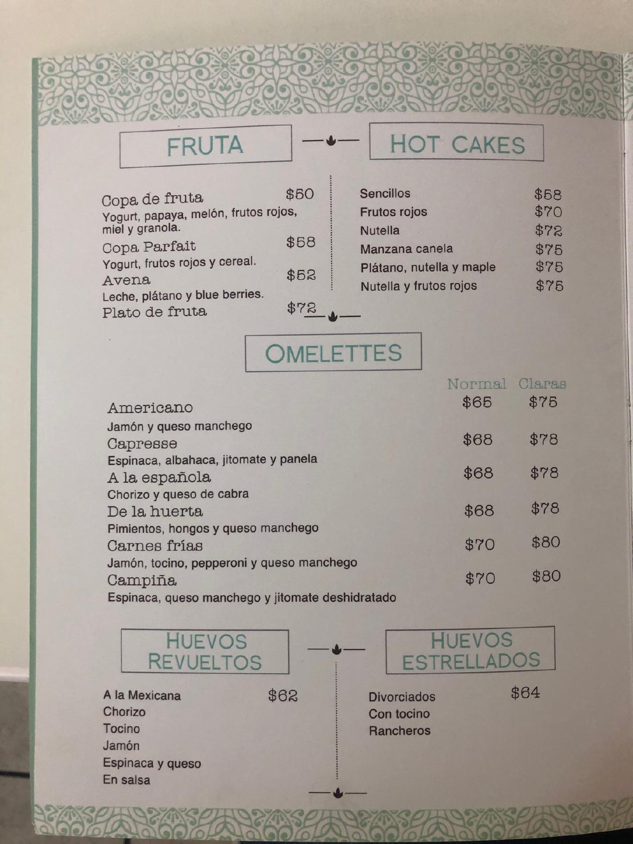 Carta de Mademoiselle Café, Zapopan
