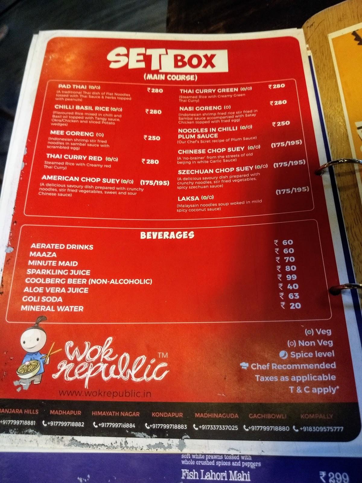 Menu at BOUNCE Bowling, Hyderabad