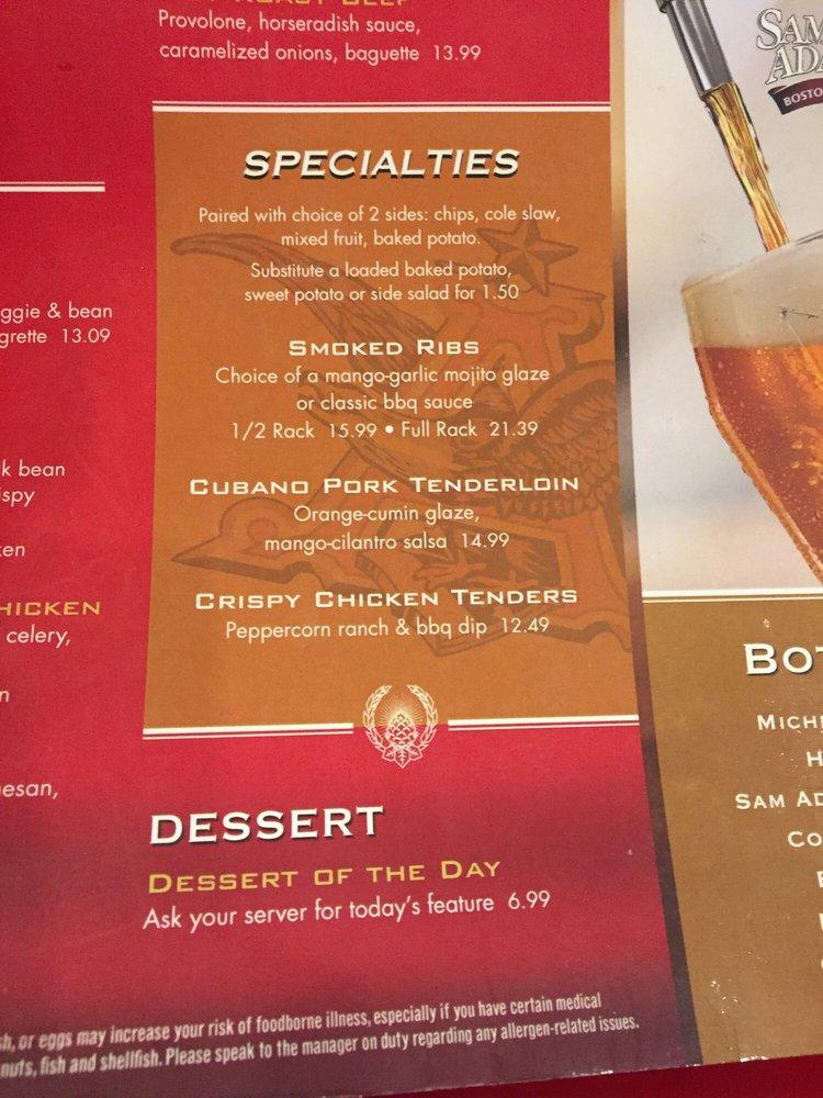 Menu at Budweiser Brew House pub & bar, Miami, NW 42nd Avenue