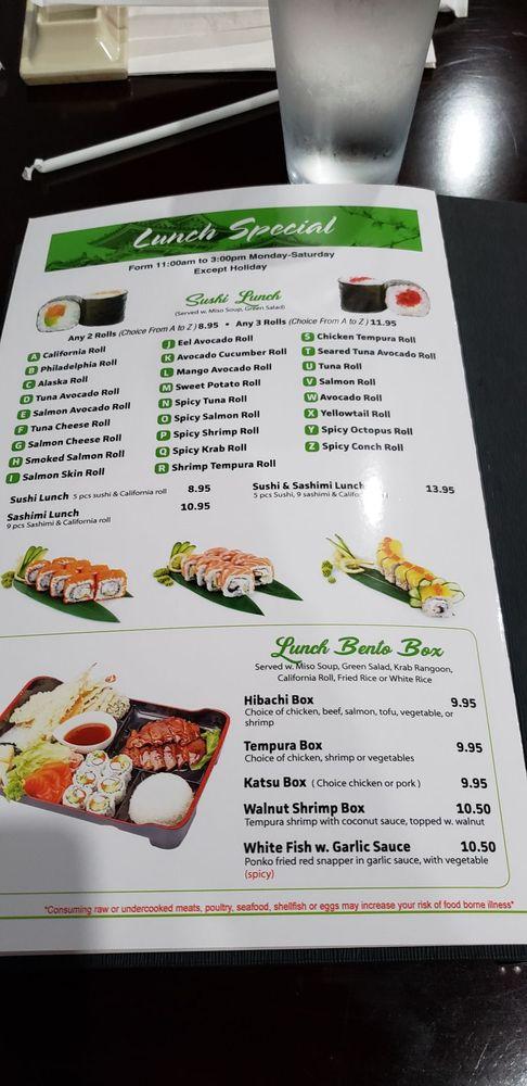 Menu at Kiko Japanese Cuisine restaurant, Winter Springs