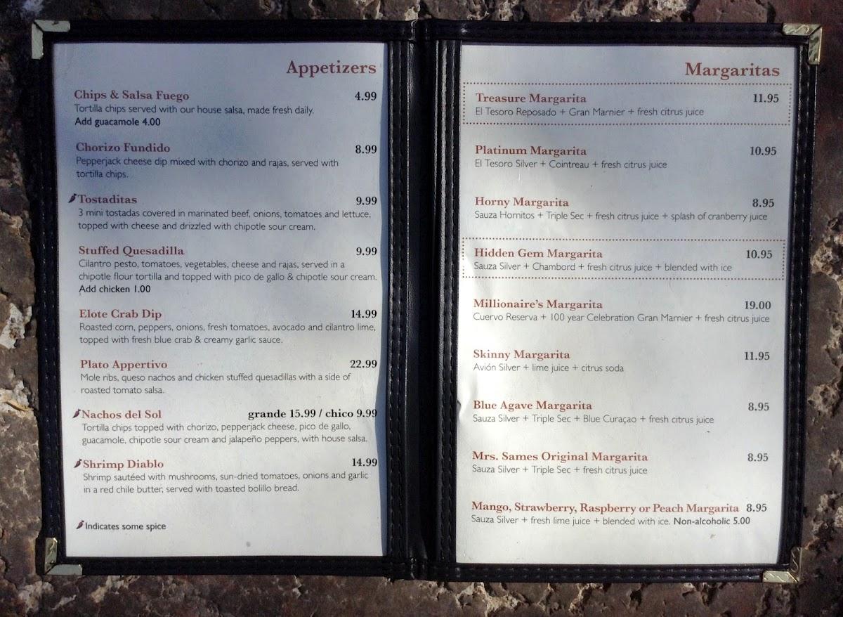 Menu at Old Town Tortilla Factory pub & bar, Scottsdale