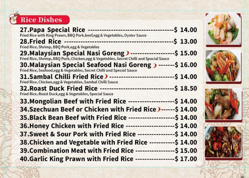Menu at Papa's Rich Noodles - Leongatha restaurant, Leongatha