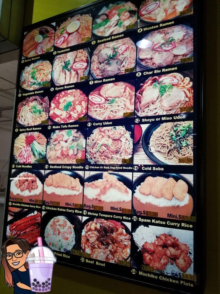 Menu at Sumo Ramen restaurant, Honolulu, Mapunapuna St