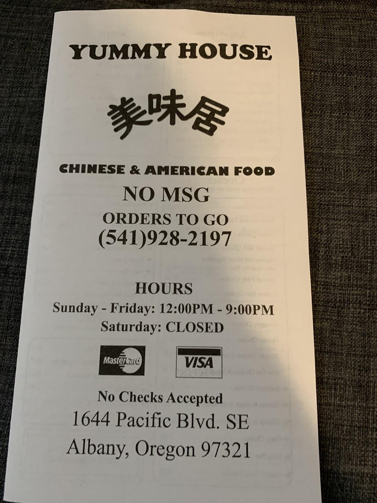 Menu at Yummy House restaurant, Albany, Pacific Blvd SE