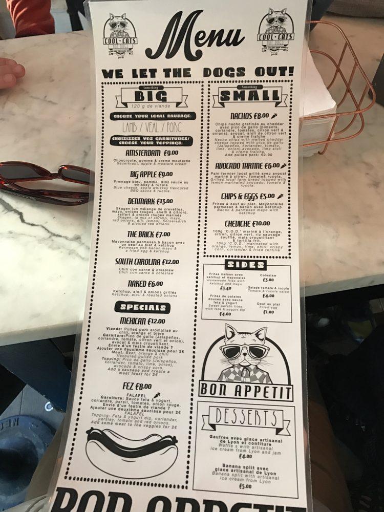 Carta de comida rápida Cool Cats, Chamonix-Mont-Blanc
