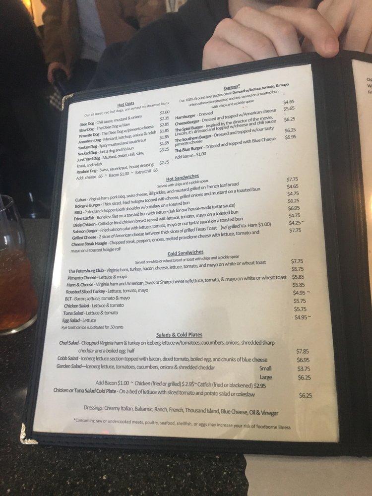 Menu at Dixie Restaurant, Petersburg