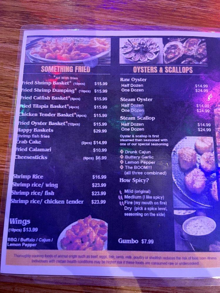 Menu at Fat Crab restaurant, Houston