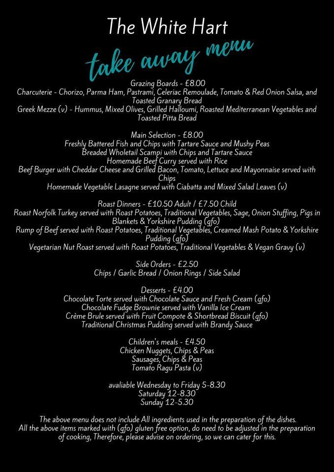 Menu at The White Hart pub & bar, Godmanchester, 2 Cambridge Rd