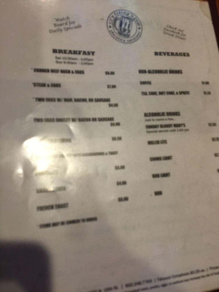 Menu at CJ's Talley's Pub, Phoenix