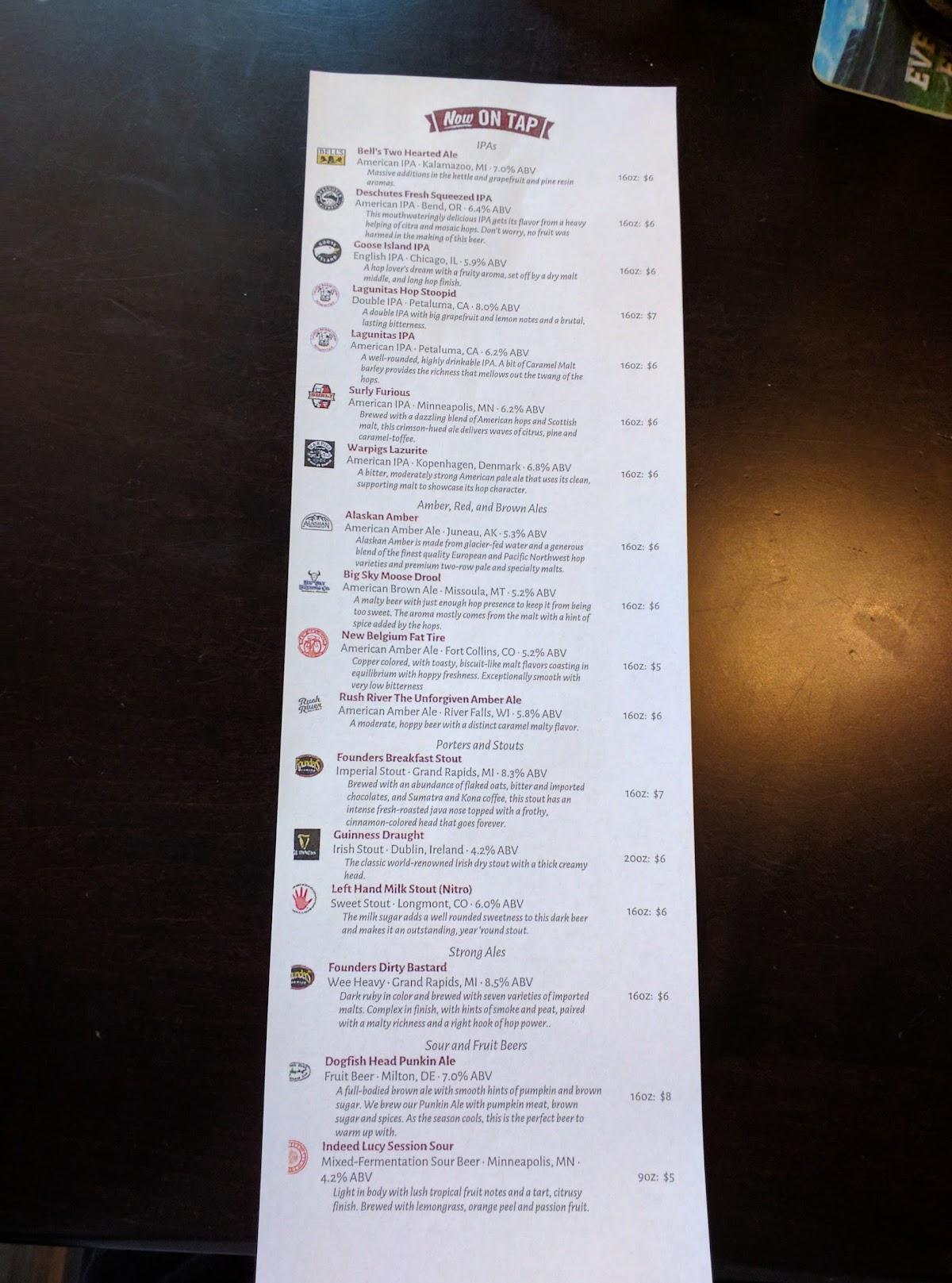 Menu at Junction 70 Grill pub & bar, Cottage Grove