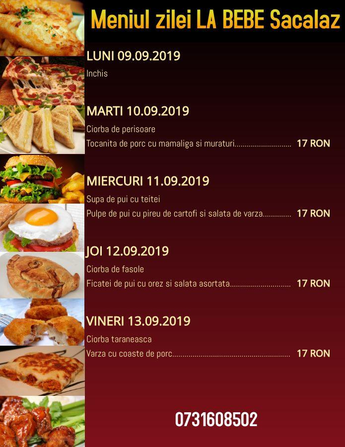 Menu at La BEBE, Săcălaz
